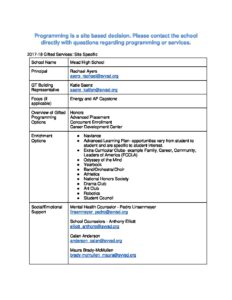 MHS Service Model – St. Vrain Valley Schools