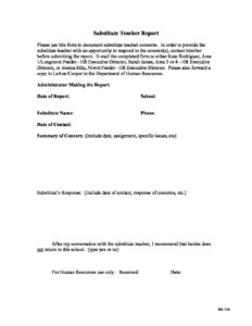 Substitute Teacher Report – St. Vrain Valley Schools