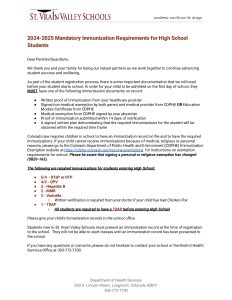 High School Immunization Requirements 2024-25 English – St. Vrain ...